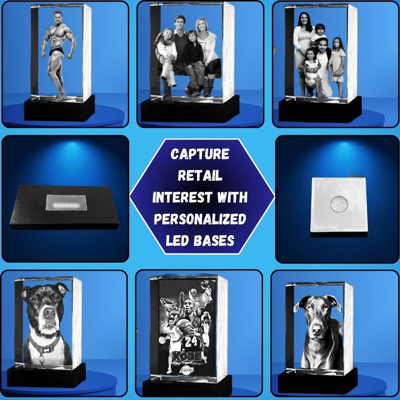 LED Light Base for Crystal, Lighted Base for Crystal, Crystal Portrait ...