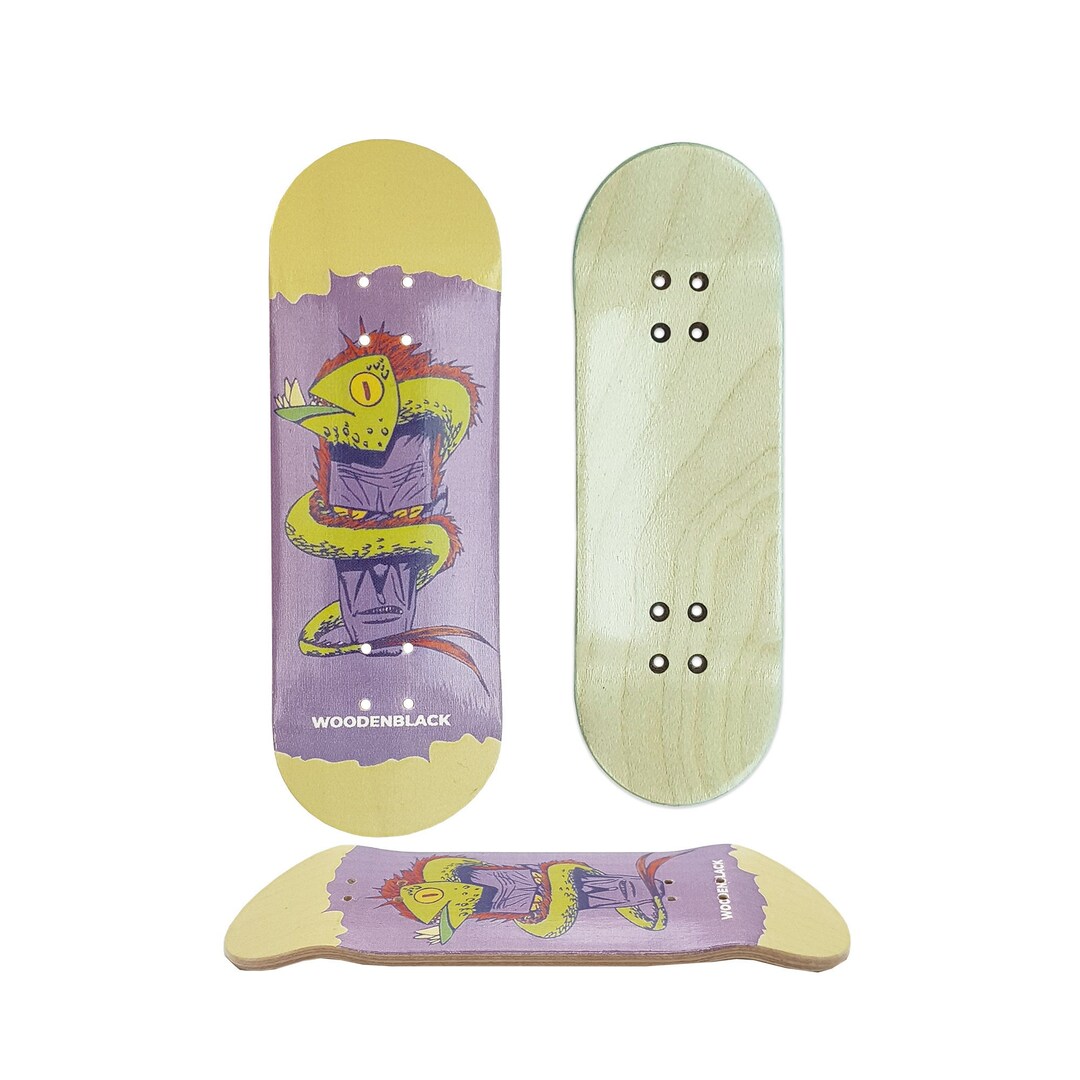 Woodenblack Creature Snake Fish Pro Fingerboard Deck - 32mm to 34mm ...