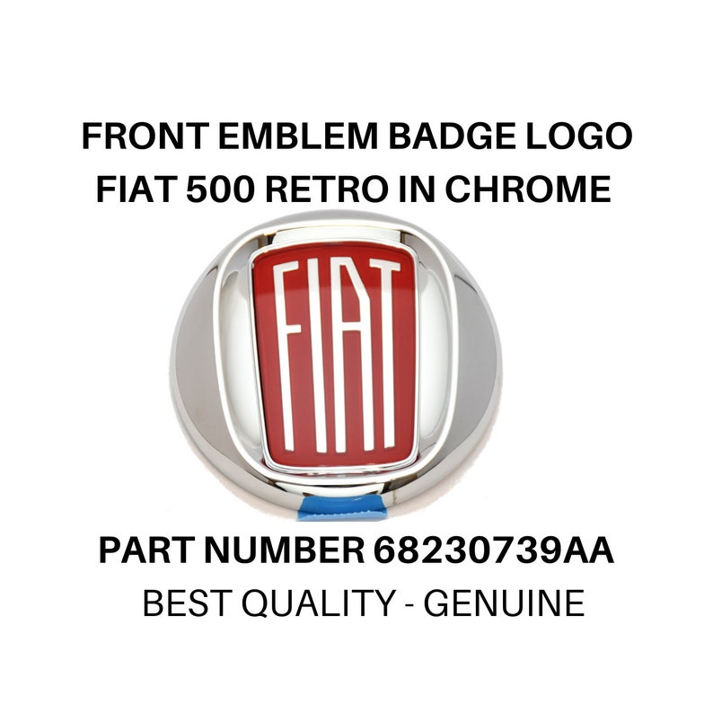 1 X Fiat 500 Retro Front Grille Badge in Chrome / Fiat 500 Retro '57 ...