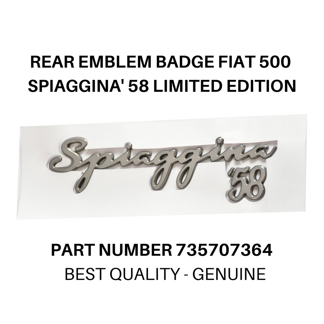 1 X Fiat 500 Spiaggina '58 Limited Edition Emblem/ Fiat - Etsy