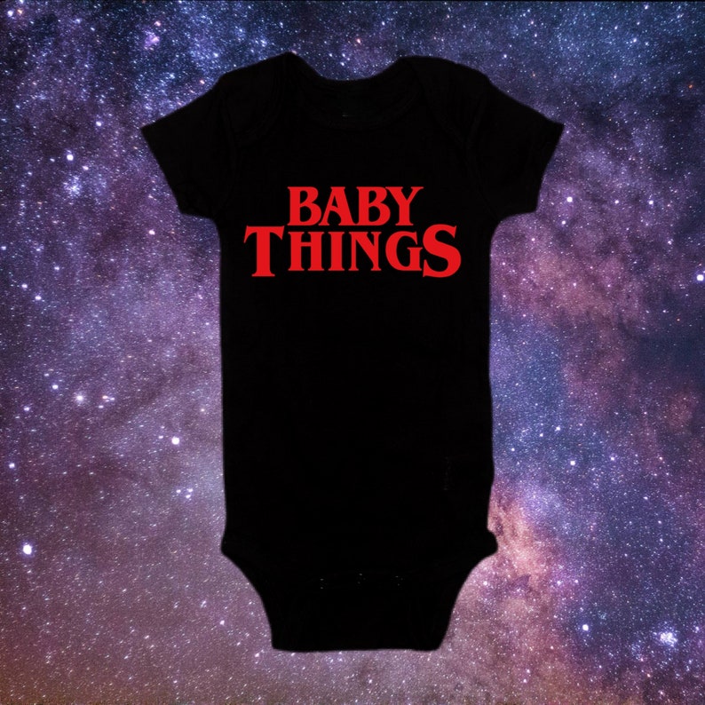 Baby Things Stranger Things Inspired 80's Horror Movie Baby Onesie ...