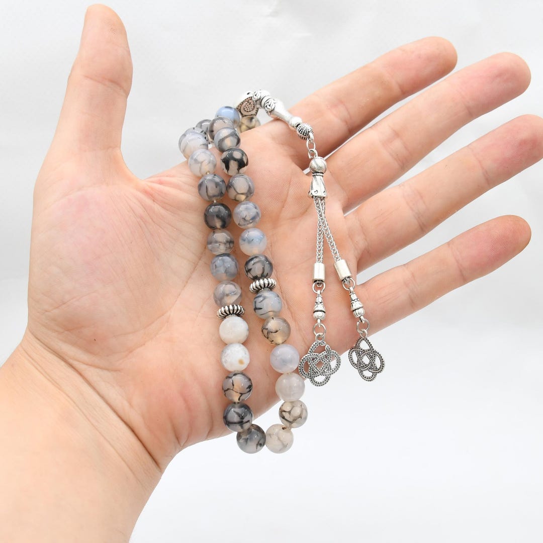 33 Beads Spider Agate Gemstone Rosary, Spider Agate Tesbih, Islamic ...