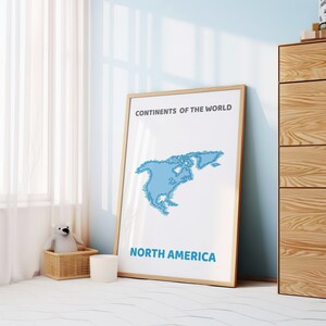 North America Map Poster, Map of the World Wall Art, Homeschool ...
