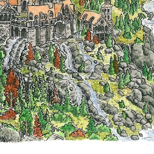 Rivendell, Middle Earth Map, Elvish, Medieval Decor, Dwarf, Trendy Wall ...