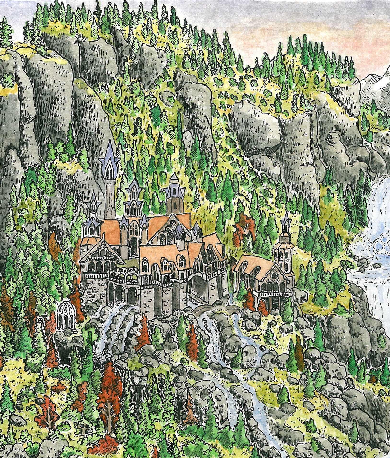 Rivendell Middle Earth Map Elvish Medieval Decor Dwarf - Etsy