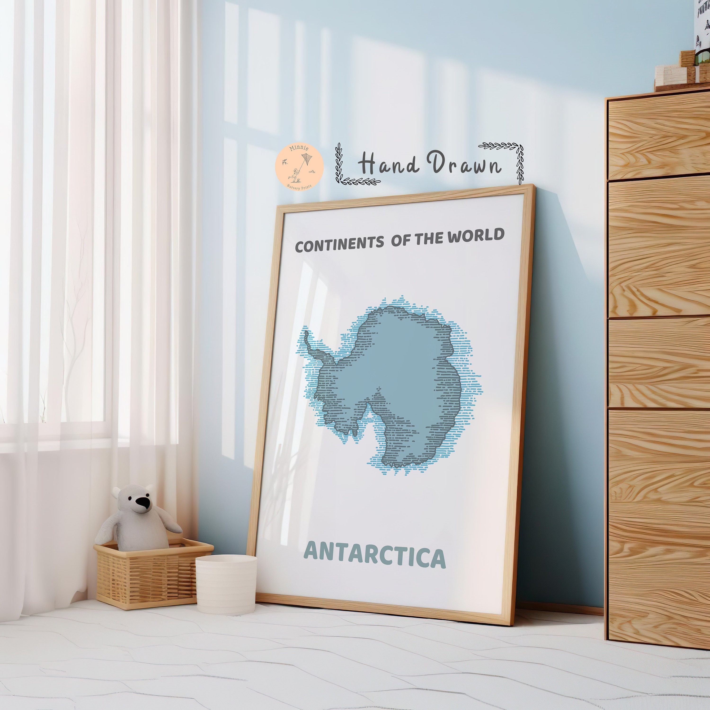 Antarctica Map Poster, Map of the World Wall Art, Map Wall Art ...