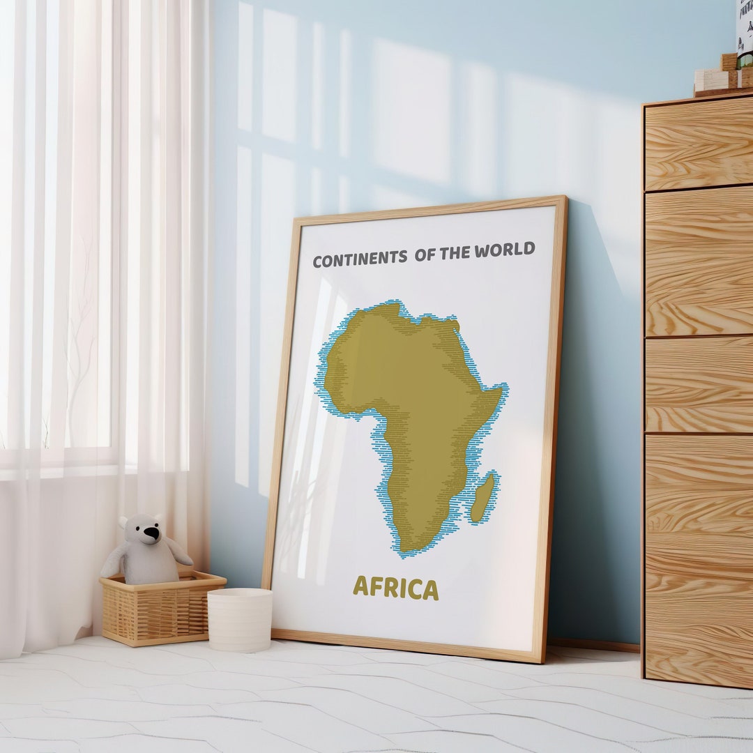 Africa Map Poster, Map of the World Wall Art, Africa Wall Art ...