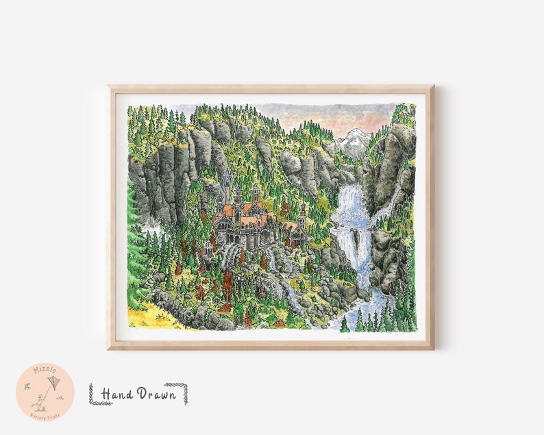 Buy Rivendell Middle Earth Map Elvish Medieval Decor Dwarf Online in ...