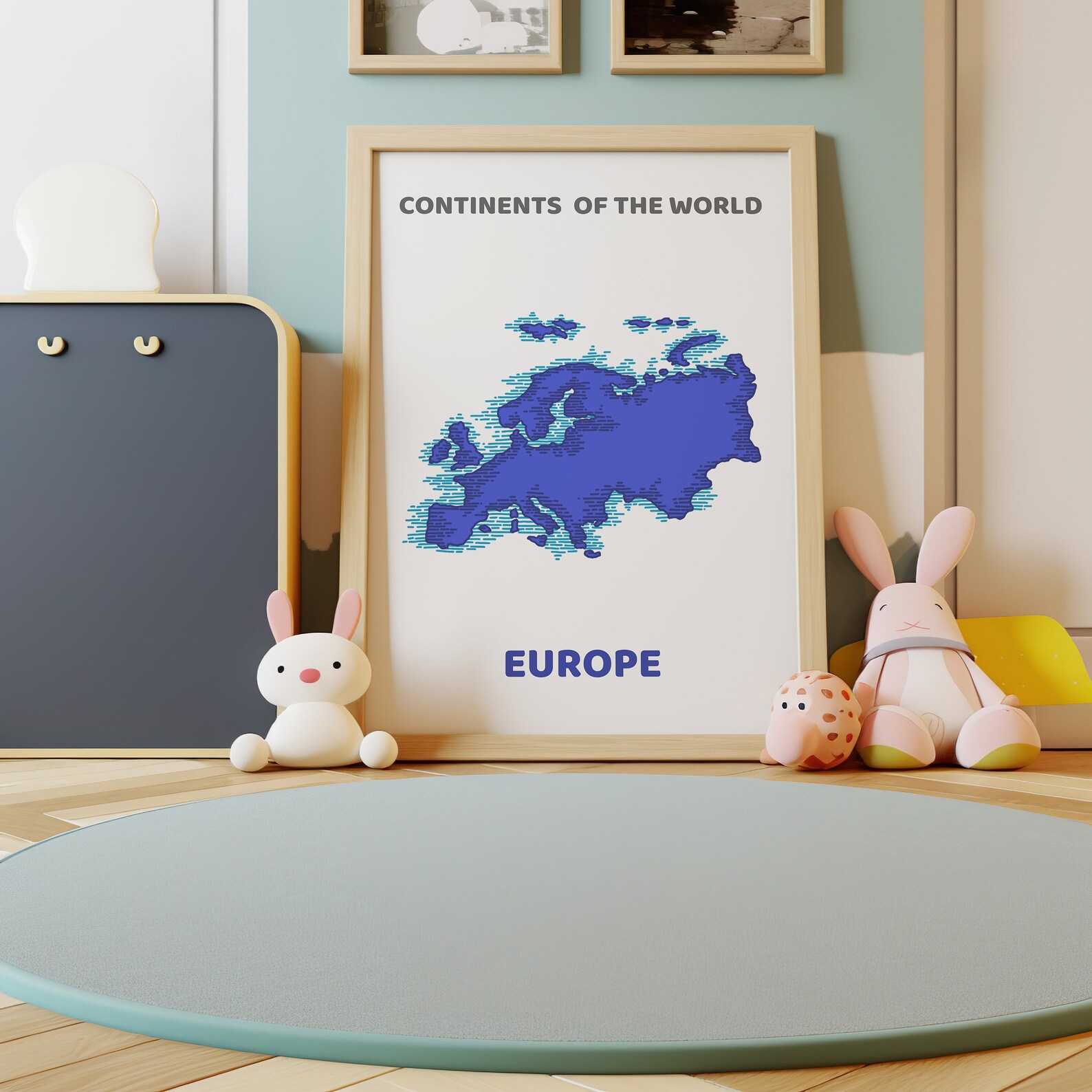 Europe Map Poster, Map of the World Wall Art, Homeschool Printable ...