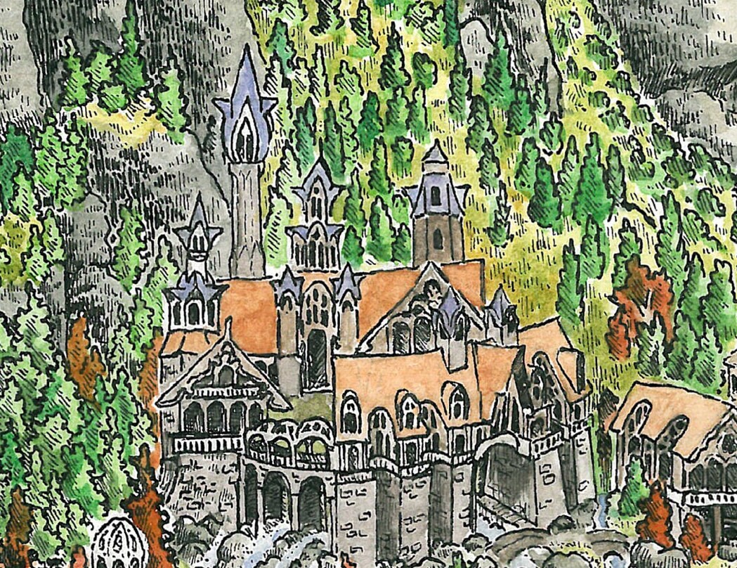 Rivendell Middle Earth Map Elvish Medieval Decor Dwarf - Etsy Australia