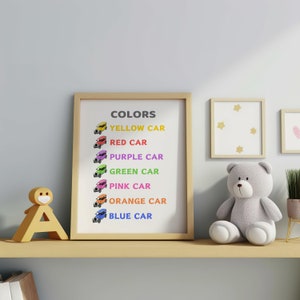 Color Chart Learning Poster, Educational Posters Wall Art, Homeschool ...