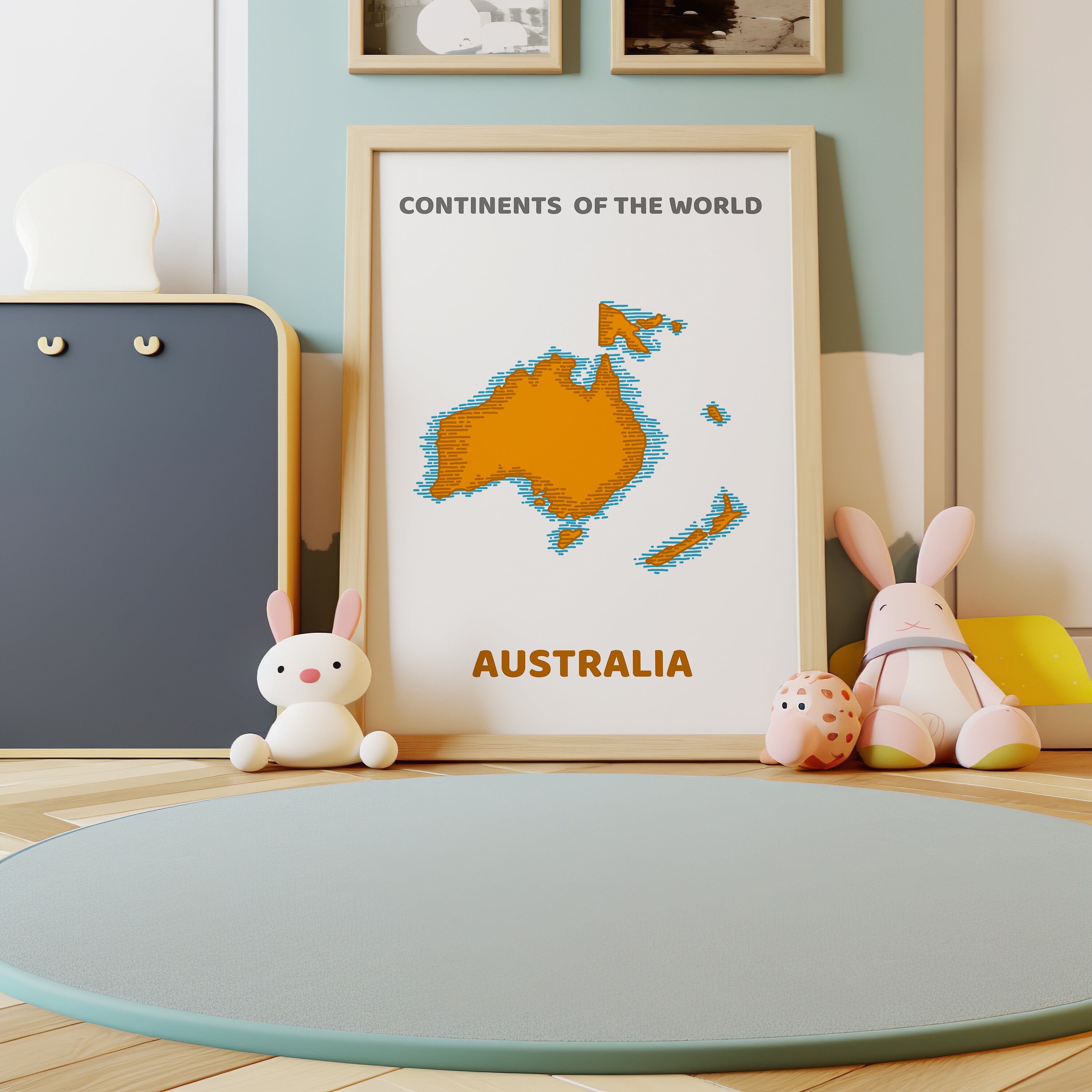 7 Continents Map for Kids | Colorful World Map Printable | Educational ...