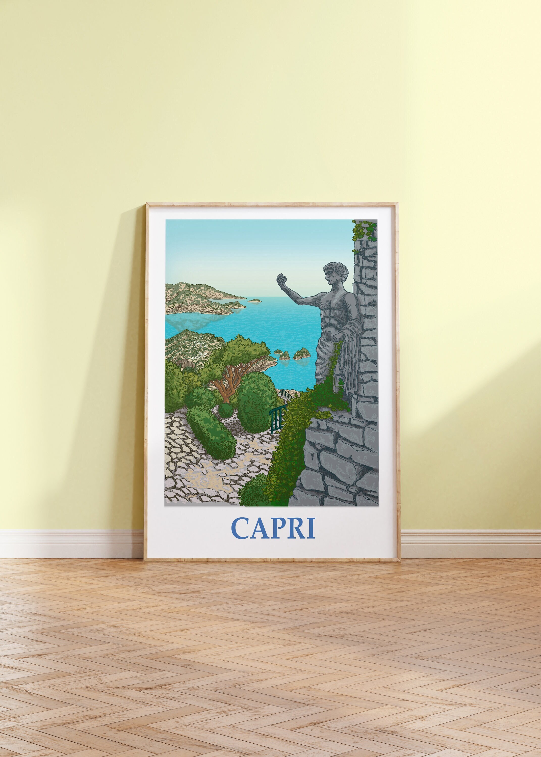 Italien Poster mit Amalfiküste Wandkunst, herunterladbare Positano ...