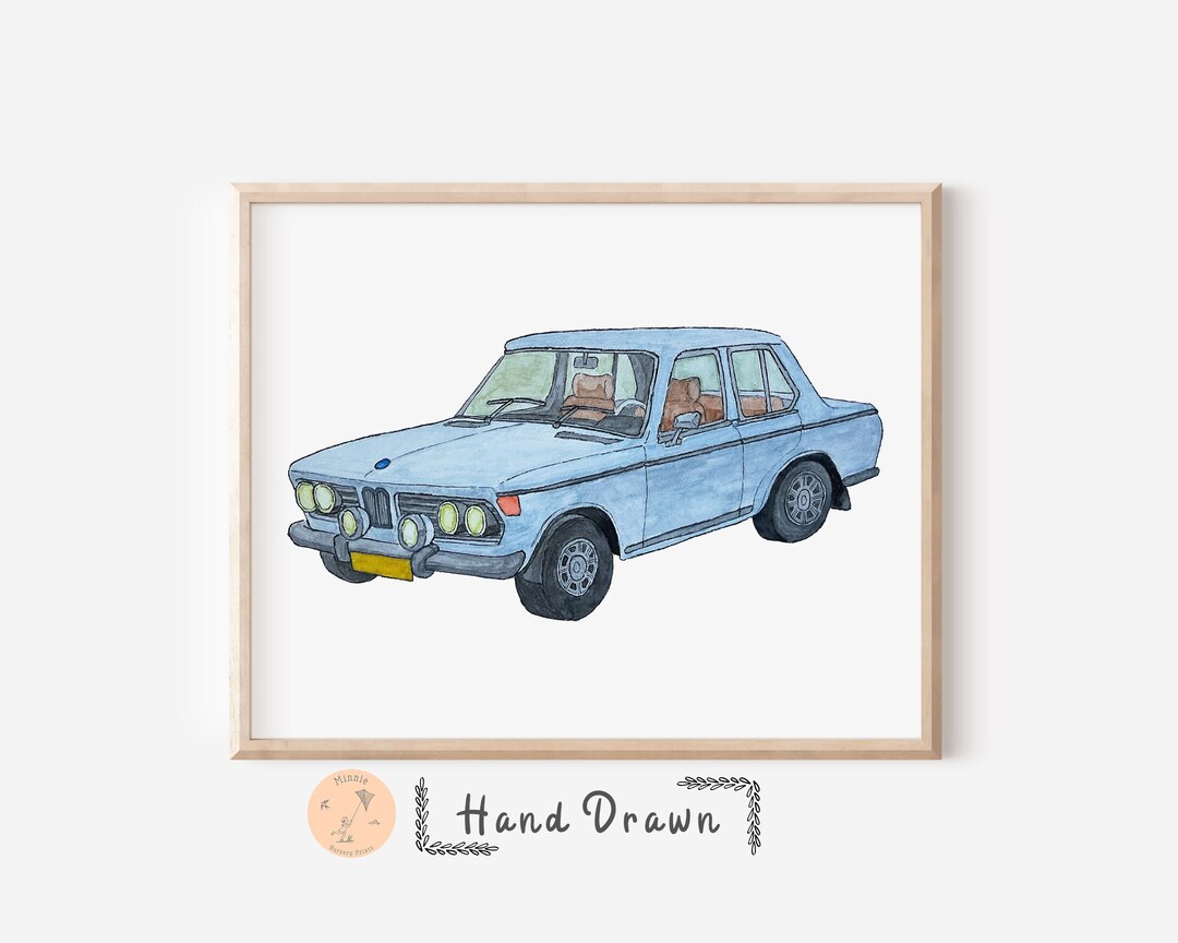 Sports Car Print, Retro Car Horizontal Poster, Downloadable Mechanic ...