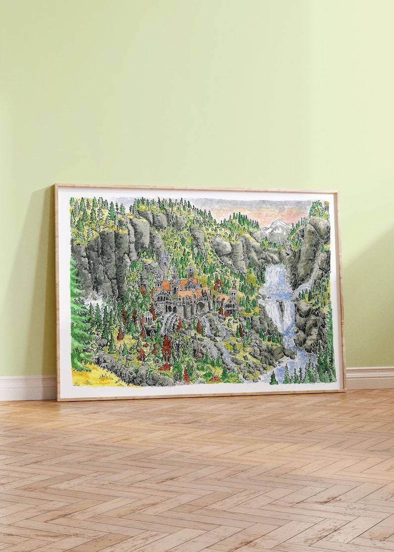 Middle Earth Rivendell Map Elvish Medieval Trendy Wall Art - Etsy