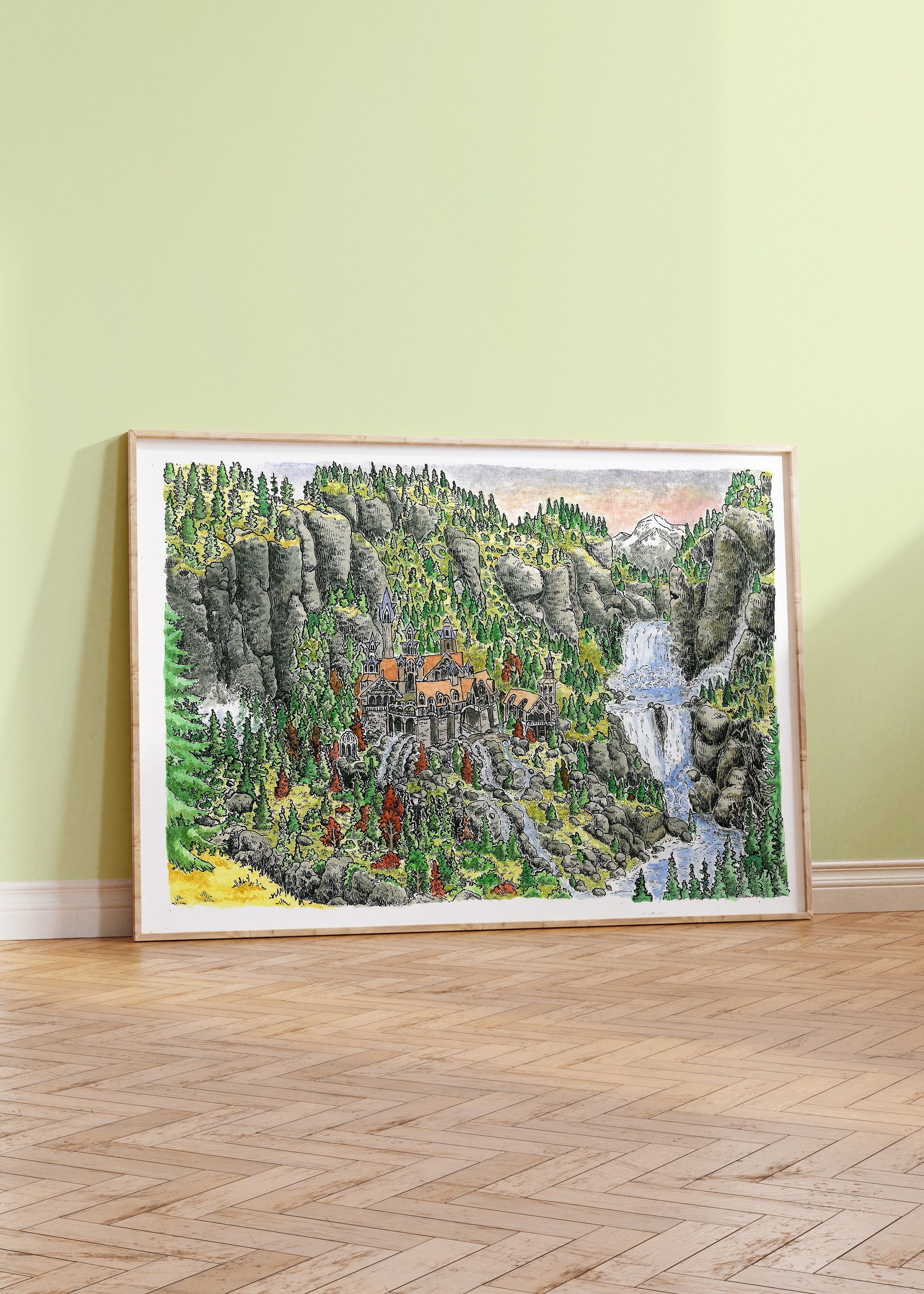 Middle Earth Rivendell Map Elvish Medieval Trendy Wall Art - Etsy