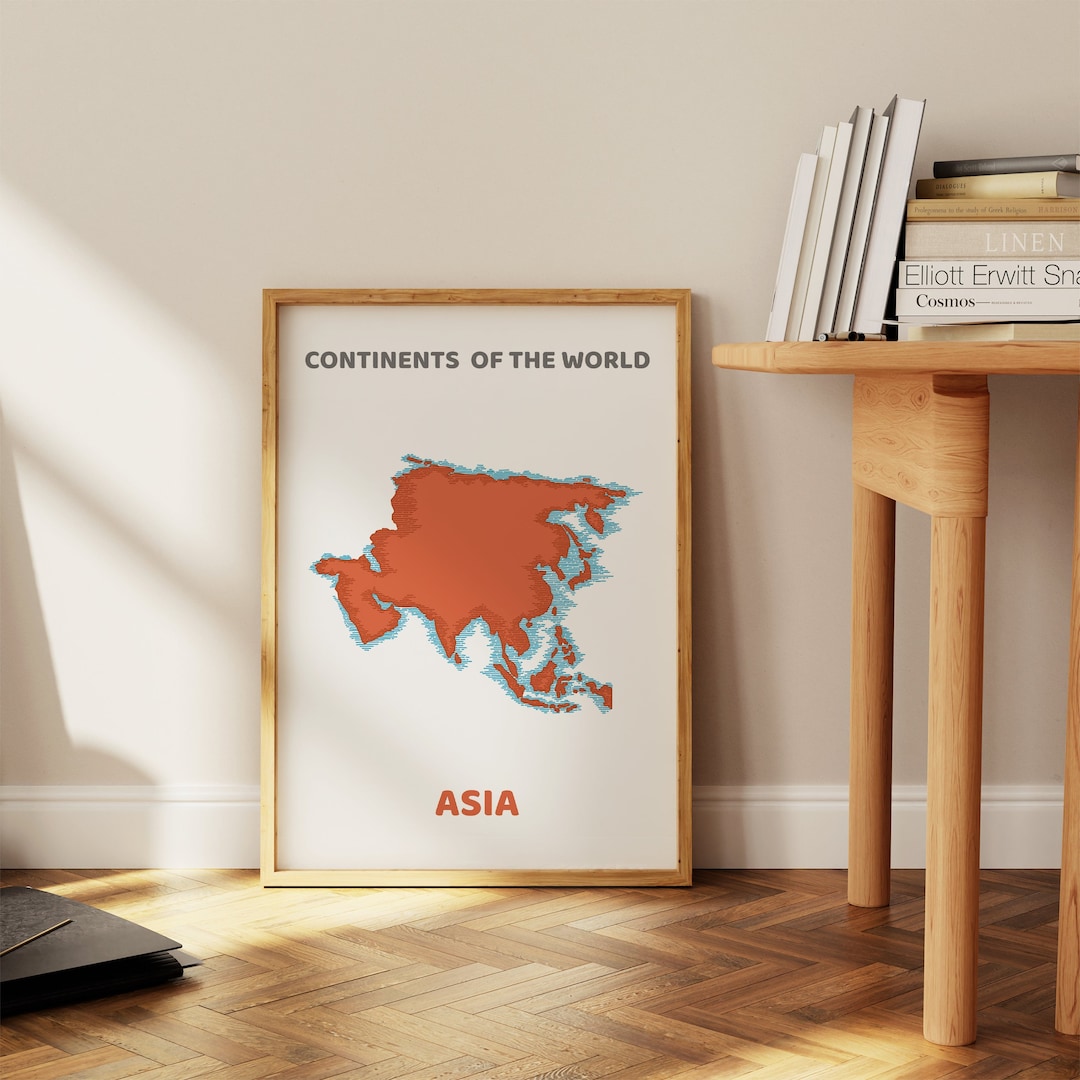 Asia Map Poster, Map of the World Wall Art, Asia Wall Art, Homeschool ...