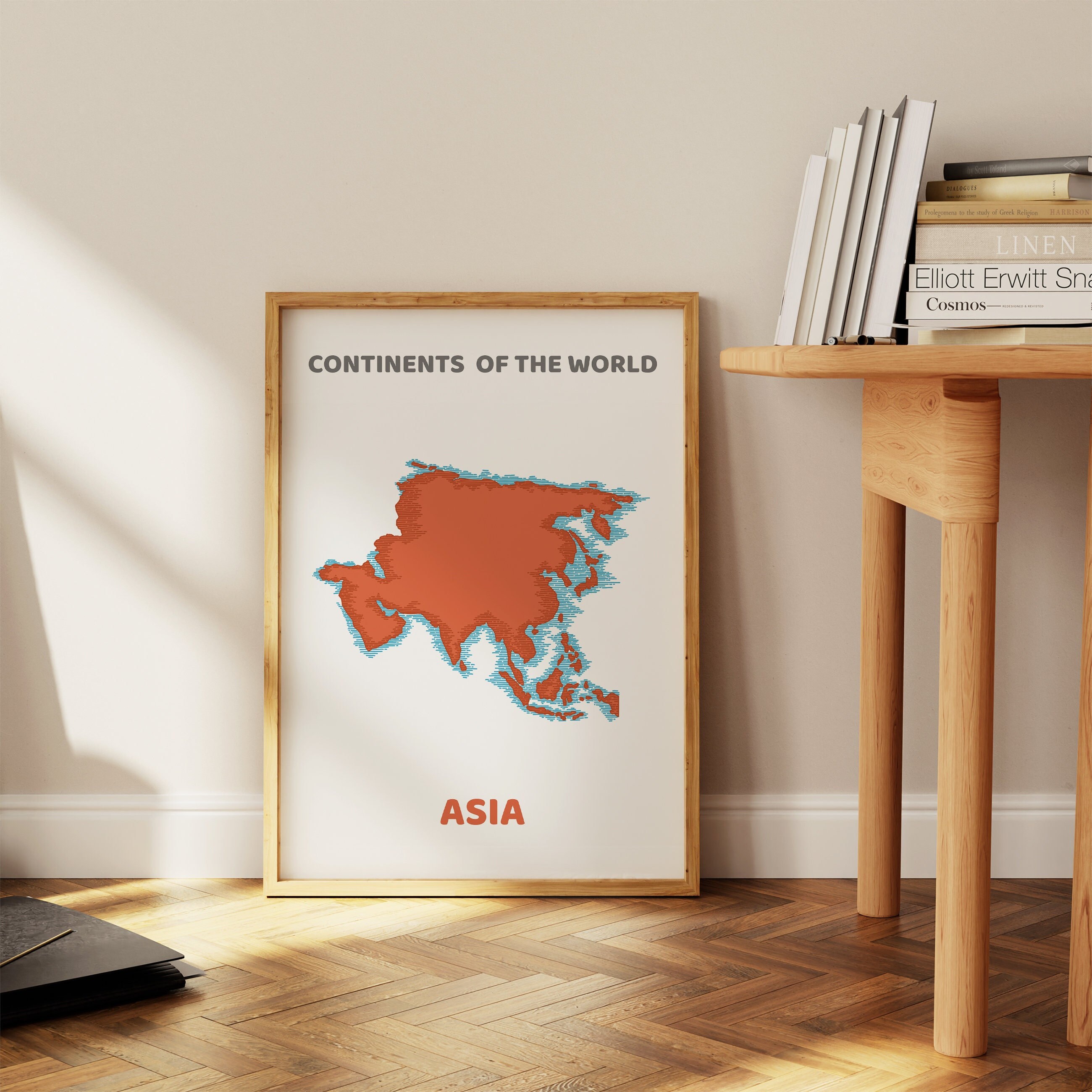 Asia Map Poster, Map of the World Wall Art, Asia Wall Art, Homeschool ...