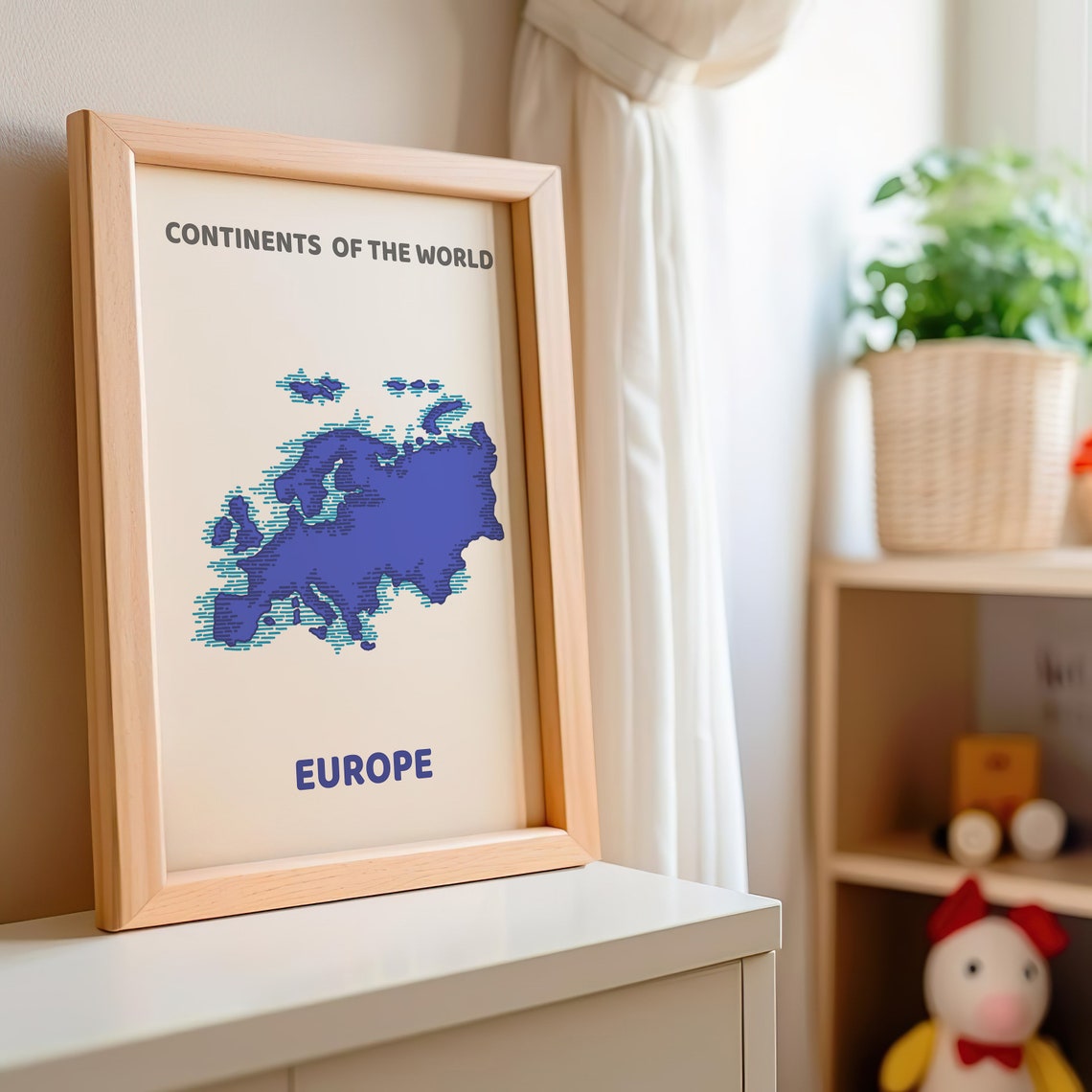 Europe Map Poster, Map of the World Wall Art, Homeschool Printable ...