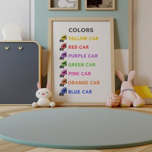 Color Chart Learning Poster, Educational Posters Wall Art, Homeschool ...