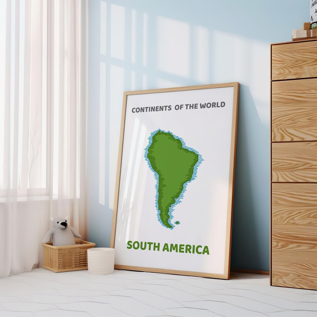 South America Map Poster, Map of the World Wall Art, Homeschool ...