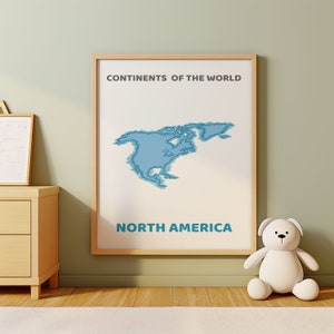 North America Map Poster, Map of the World Wall Art, Homeschool ...