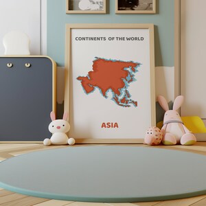 Asia Map Poster, Map of the World Wall Art, Asia Wall Art, Homeschool ...