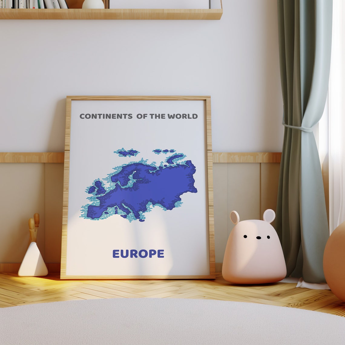 Europe Map Poster, Map of the World Wall Art, Homeschool Printable ...