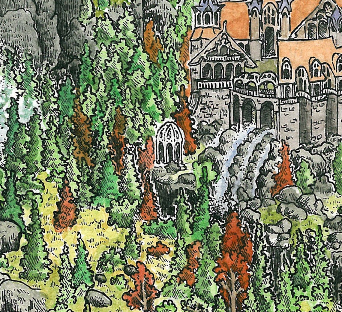 Rivendell Middle Earth Map Elvish Medieval Decor Dwarf - Etsy