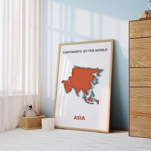 Asia Map Poster, Map of the World Wall Art, Asia Wall Art, Homeschool ...