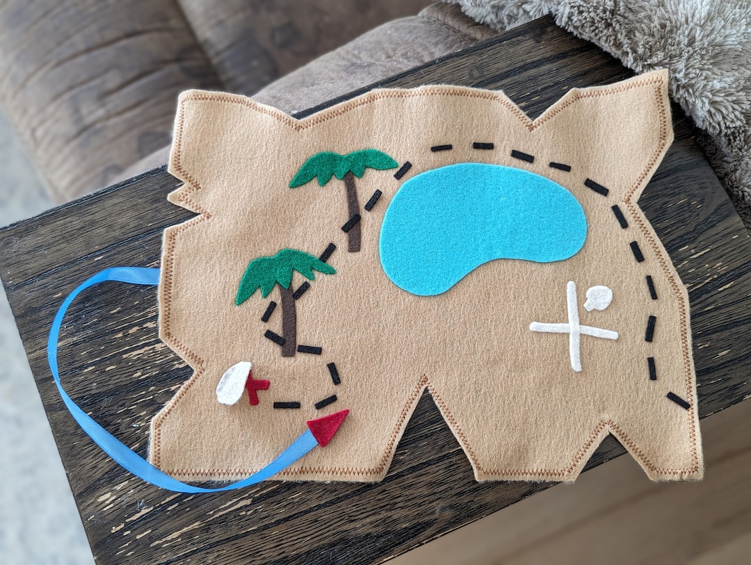 Felt Pirate Treasure Map Party Favors - Party Pack of 8 Maps ! Handmade ...