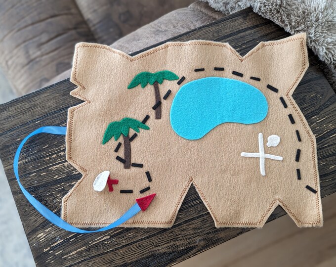 Felt Pirate Treasure Map Party Favors - Party Pack of 8 Maps ! Handmade ...