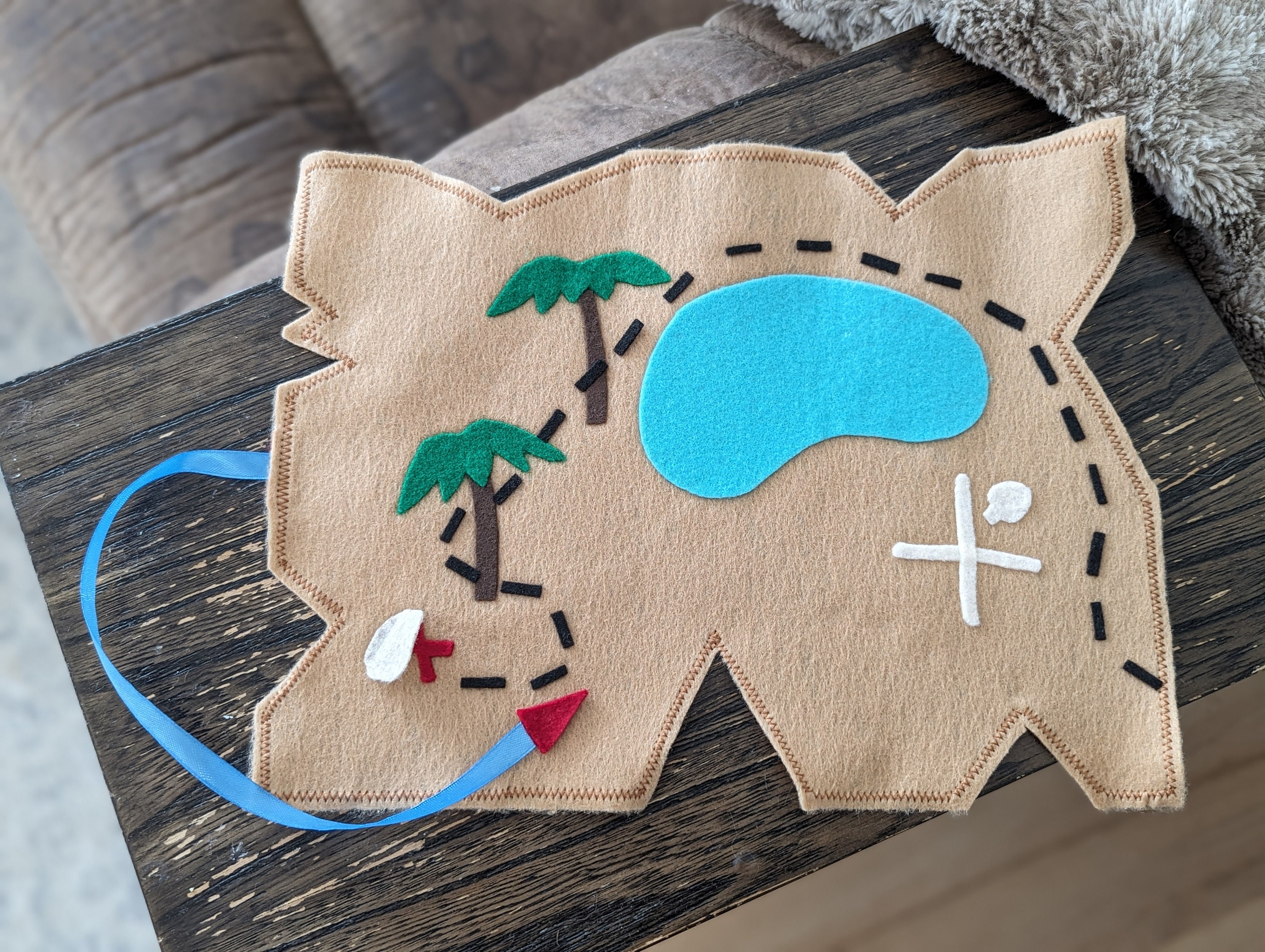 Felt Pirate Treasure Map Party Favors Party Pack of 8 Maps Handmade and ...