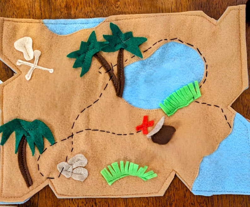 Felt Pirate Treasure Map Play Mat for Pretend Play Treasure - Etsy