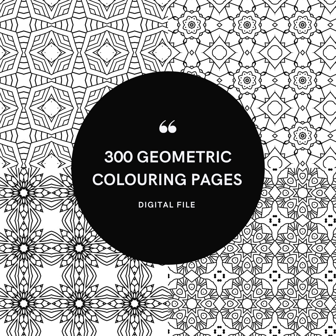 300 Geometric Coloring Design Pages Digital Download Pdf File - Fun ...