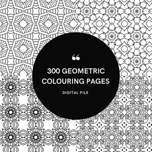 300 Geometric Coloring Design Pages Digital Download Pdf File - Fun ...