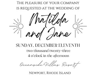 Sunshine Wedding Invitation - Etsy