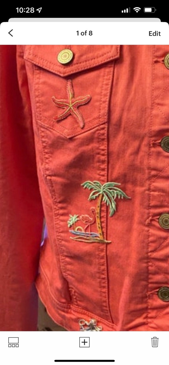 Coral Beach denim jacket Isaac Mizrahi brand - Gem