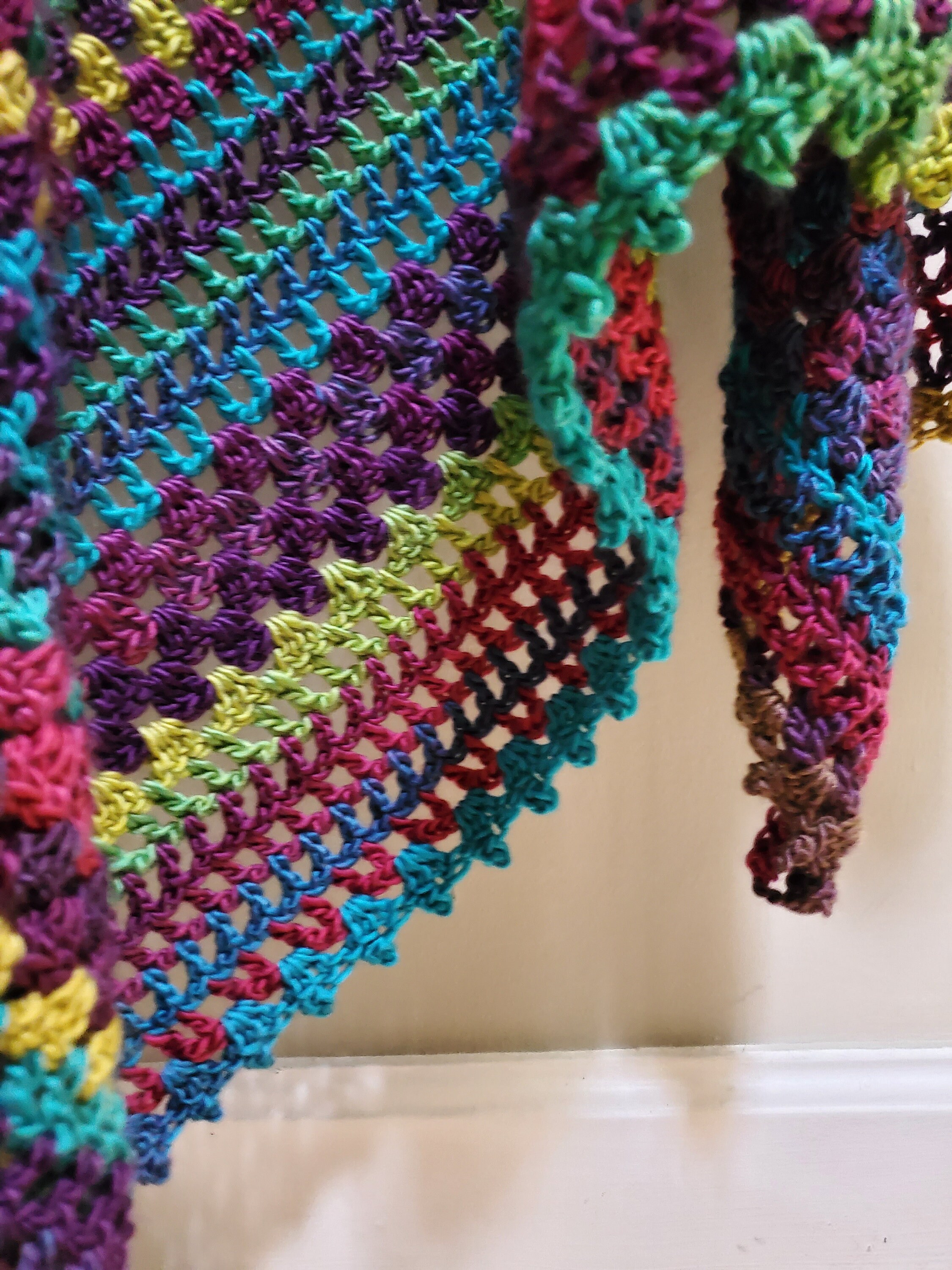 Handmade Rainbow Crochet Shawl, Crochet Body Wrap, Lightweight Scarf ...