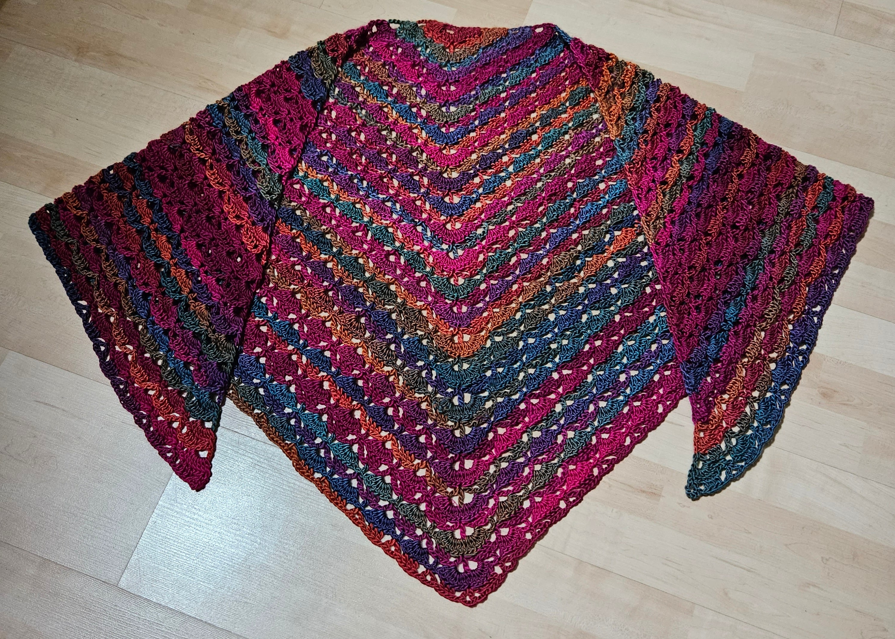 Handmade Rainbow Crochet Shawl, Crochet Body Wrap, Lightweight Scarf ...