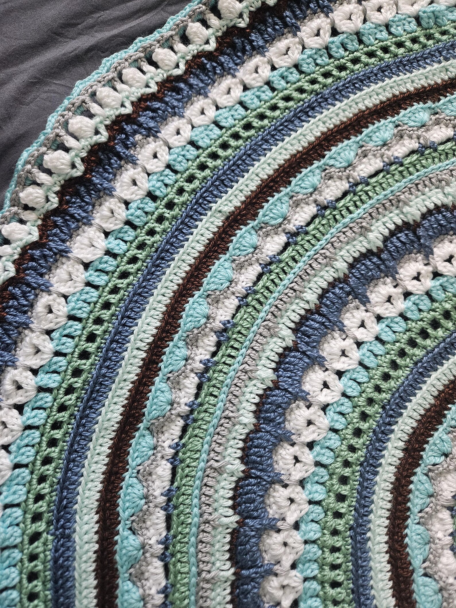 Handmade Crochet Circular Throw, Multicolor Crochet Afgahn, Super Soft ...