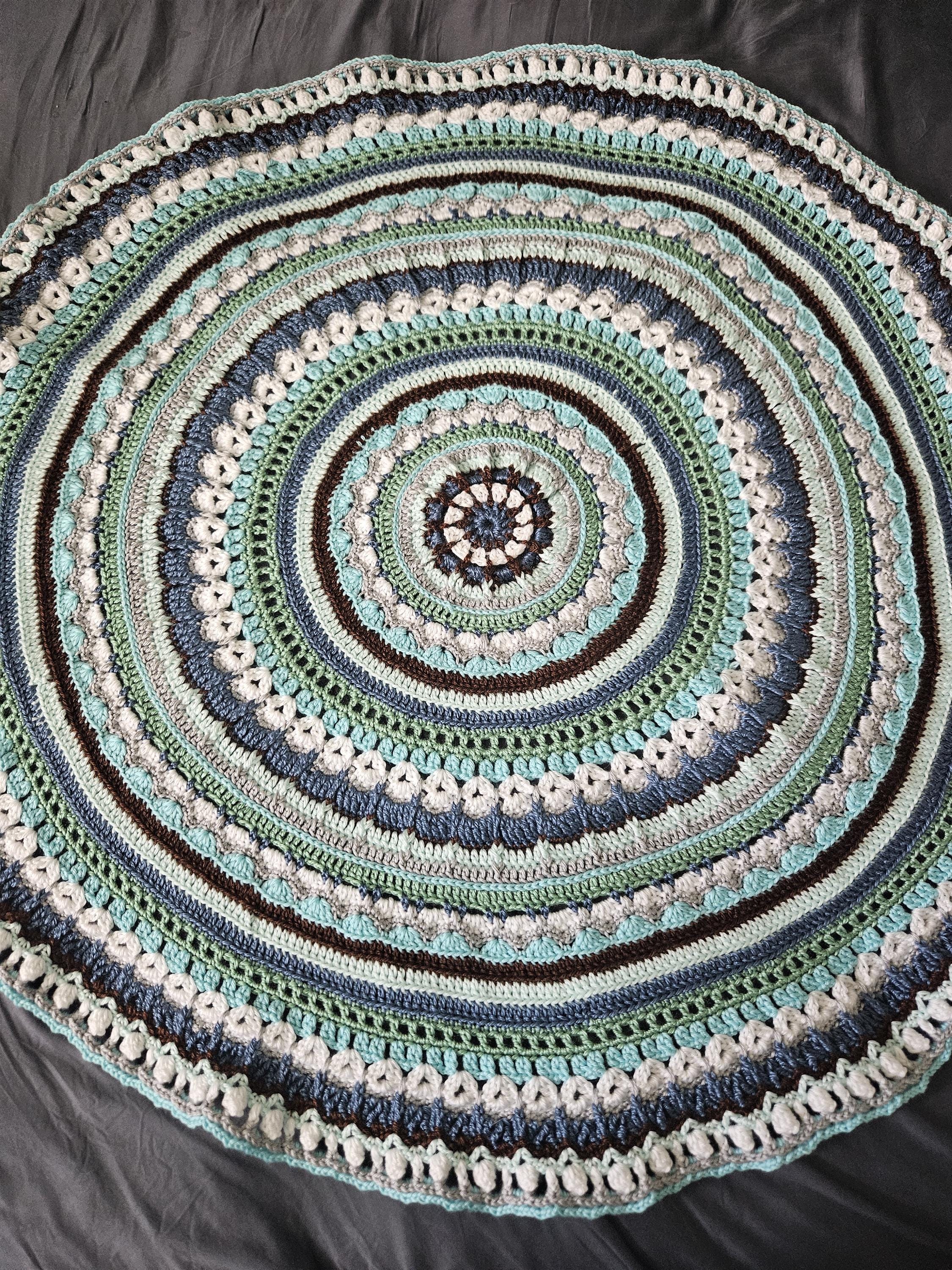 Handmade Crochet Circular Throw, Multicolor Crochet Afgahn, Super Soft ...