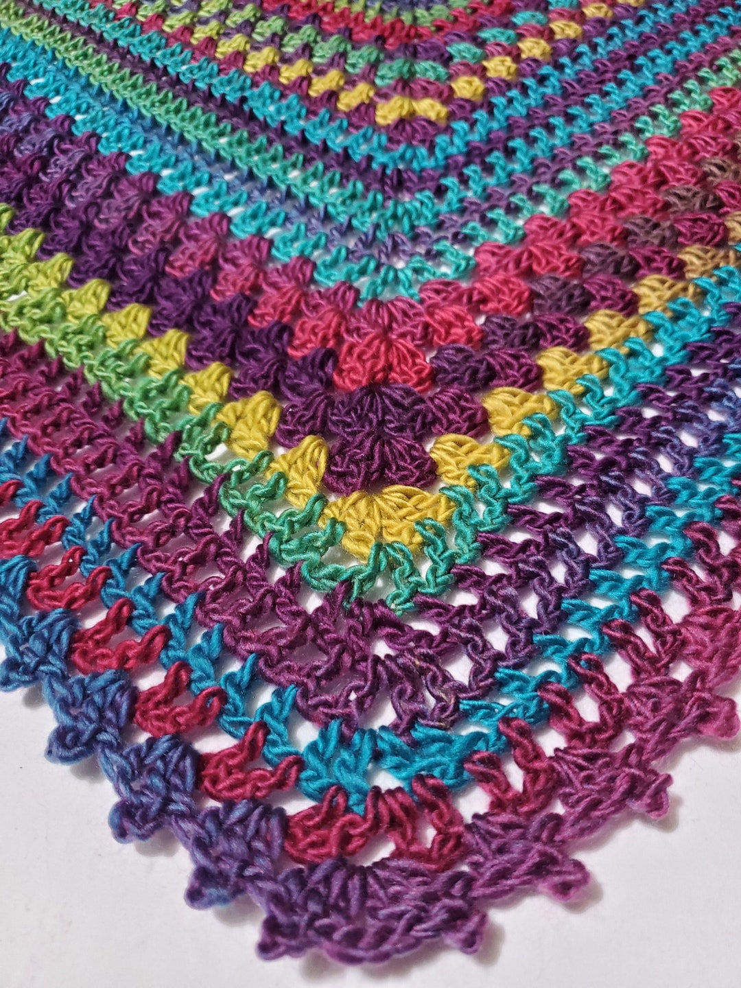 Handmade Rainbow Crochet Shawl, Crochet Body Wrap, Lightweight Scarf ...