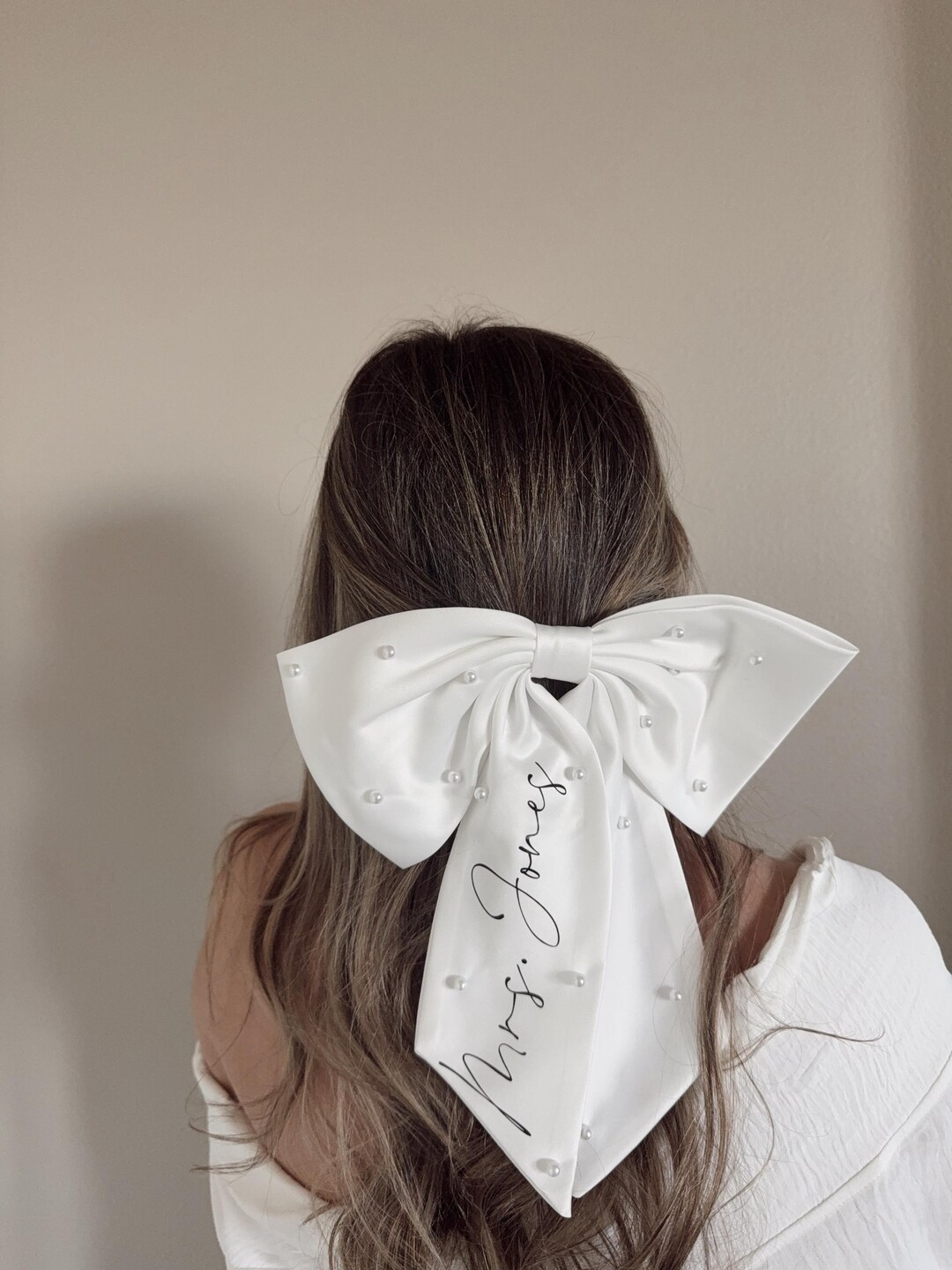 Bride Hair Bow Veil | Bride Bow | Iron on Mrs Hair Bow With Veil ...