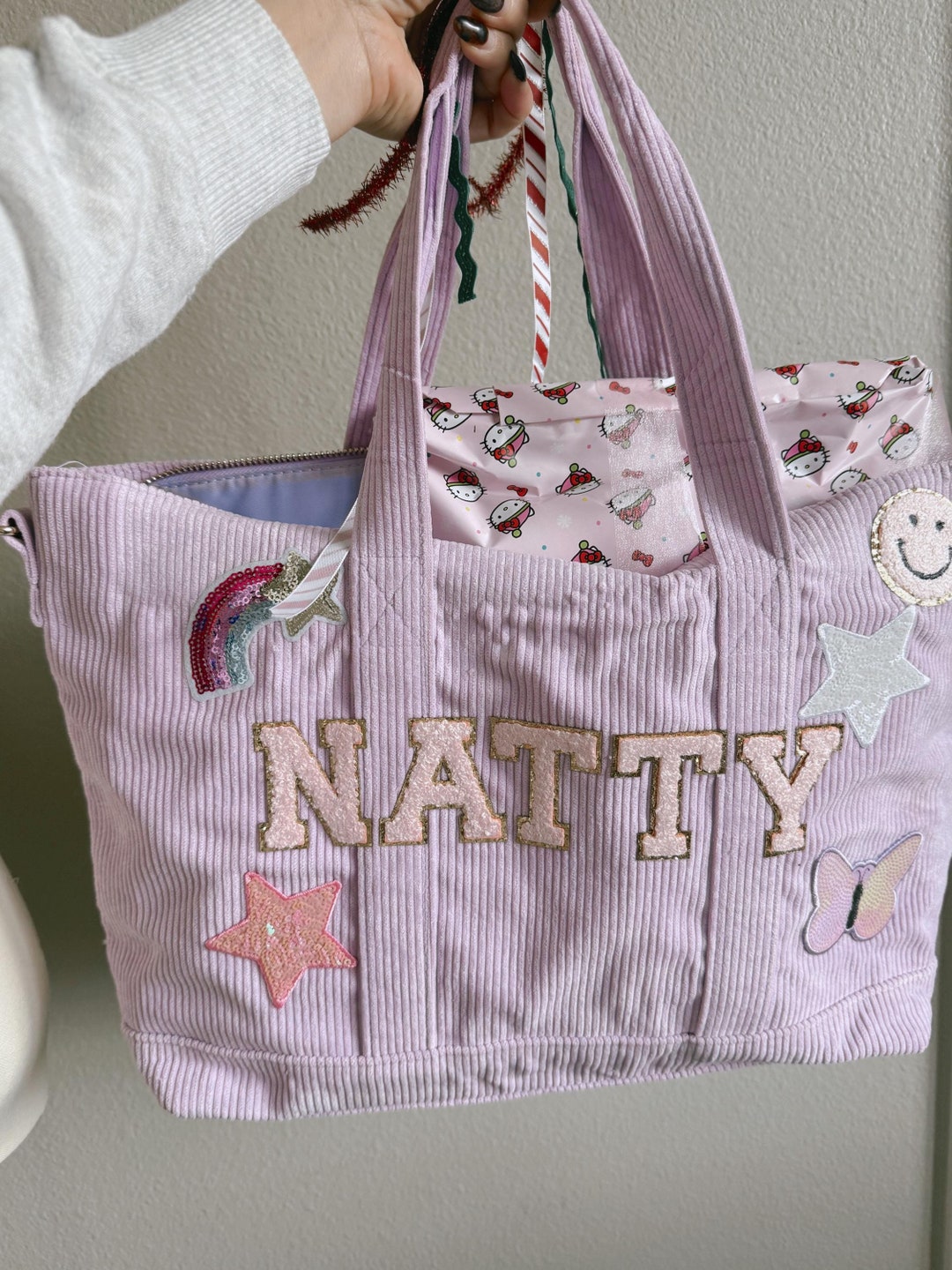 Girls Personalized Tote Bag | Teddy Tote | Sherpa Tote Bag | Patch Name ...