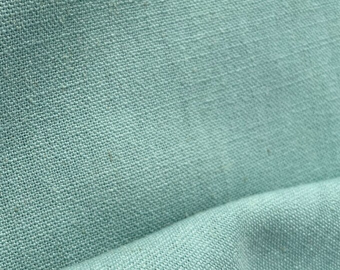 Teal Linen Blend Solid Aqua Teal Blue Fabric for Home Decor Heavyweight ...