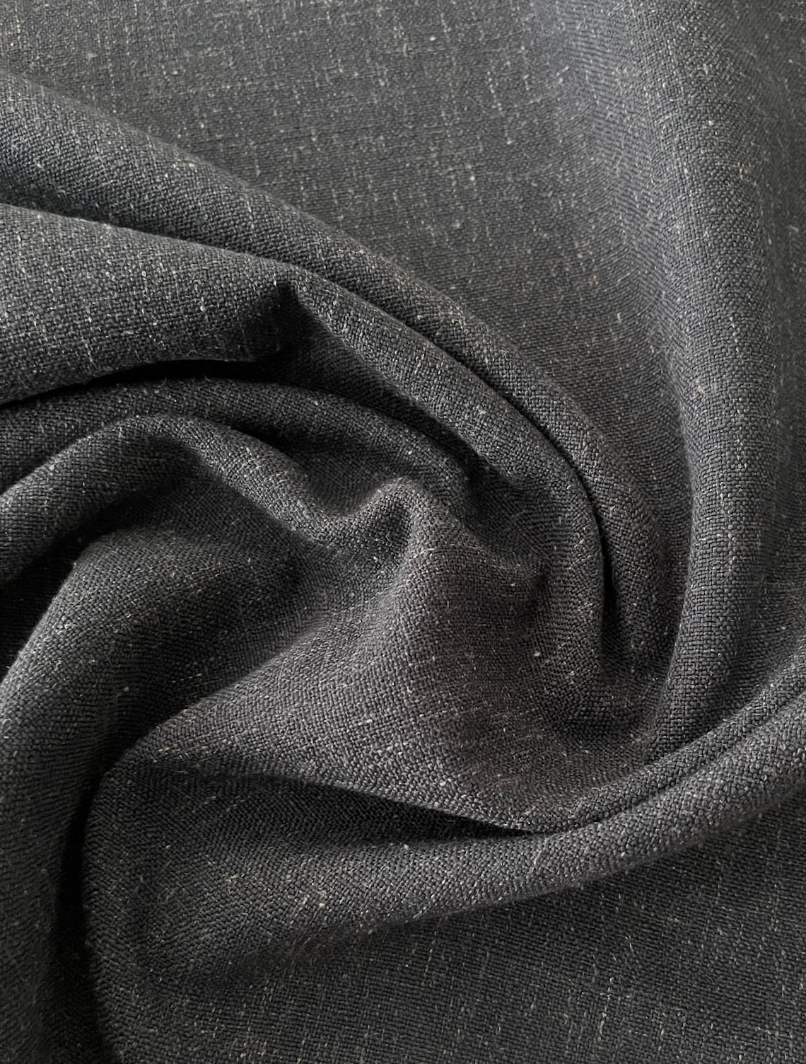 Slate Navy Blue Linen Blend Fabric Linen Polyester Blend - Etsy