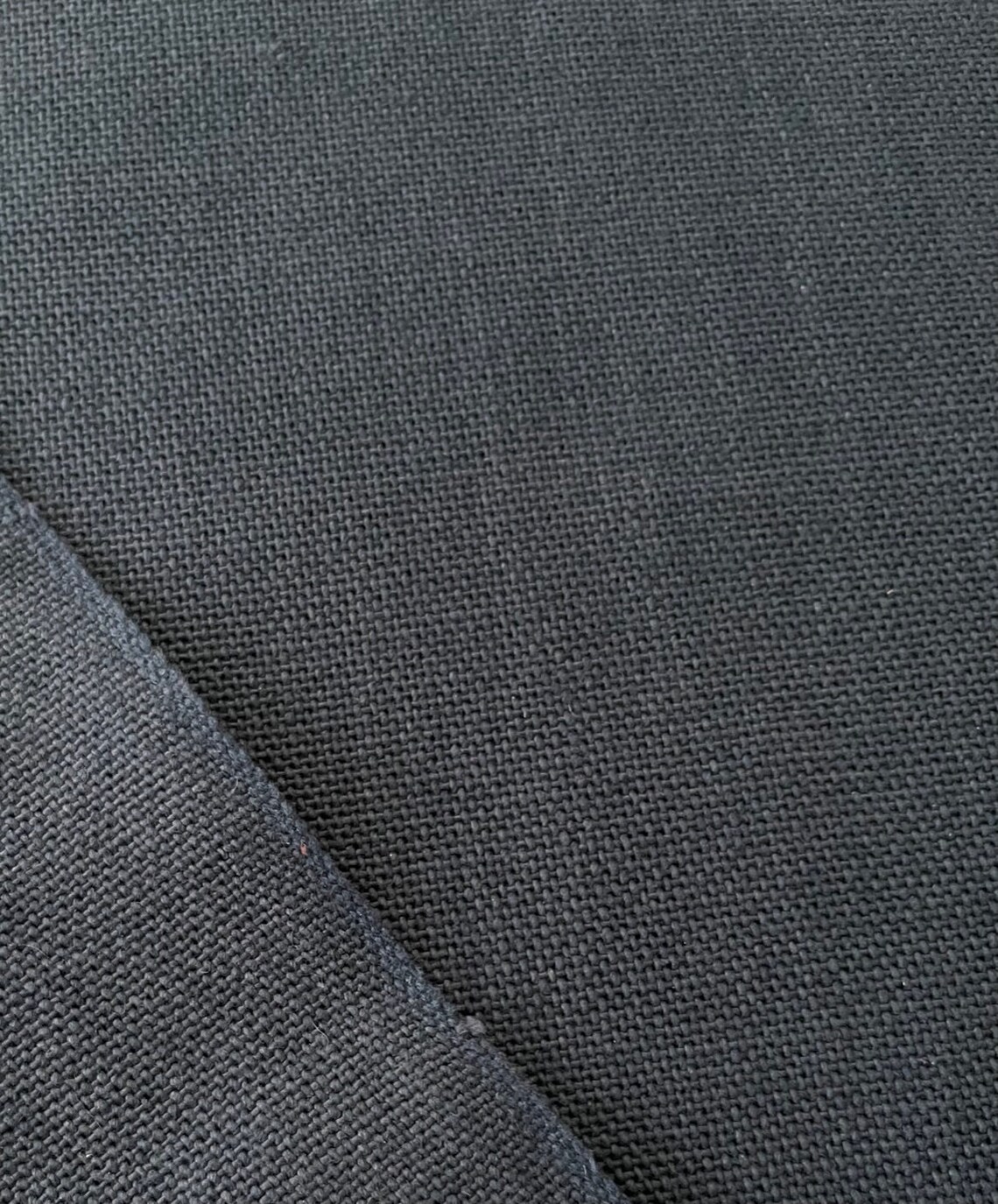 Dark Blue Texture Woven Fabric Navy Blue Burlap Look Cotton - Etsy