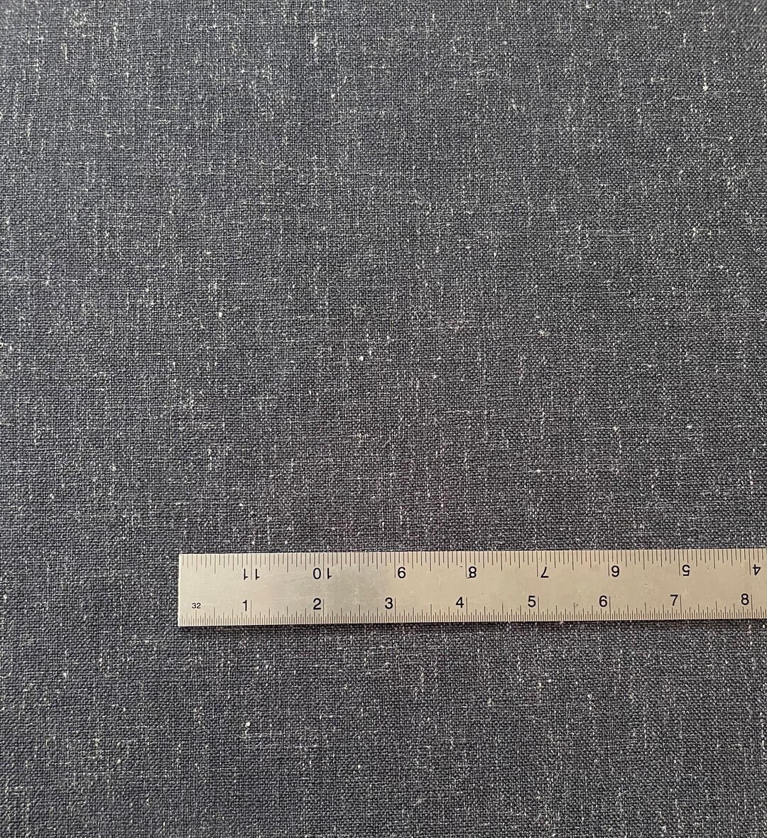 Slate Navy Blue Linen Blend Fabric - Linen Polyester Blend Fabric ...