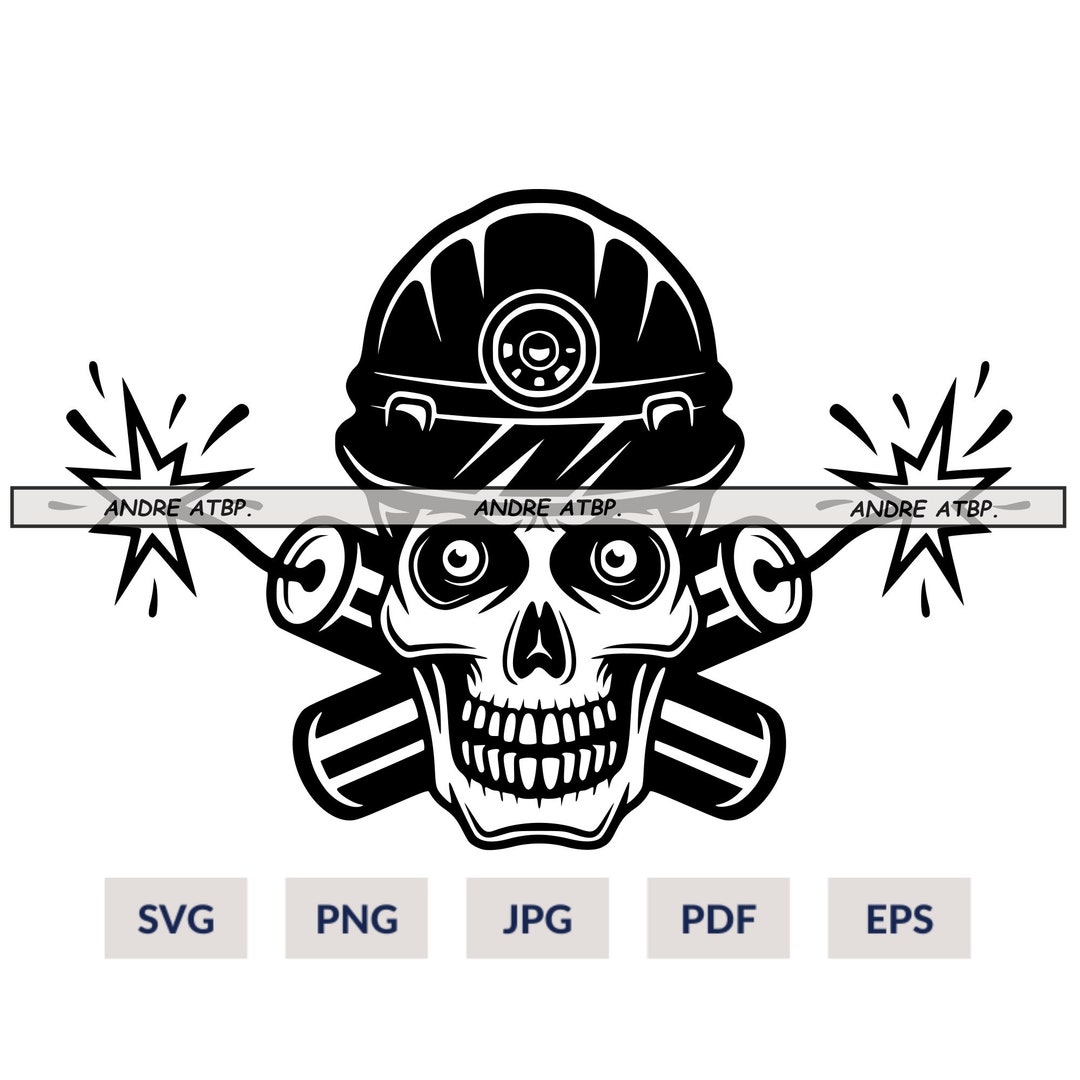 Skull Miner Svg, Mining Svg, Skull Svg, Miner Dad Svg, Mining Clipart ...